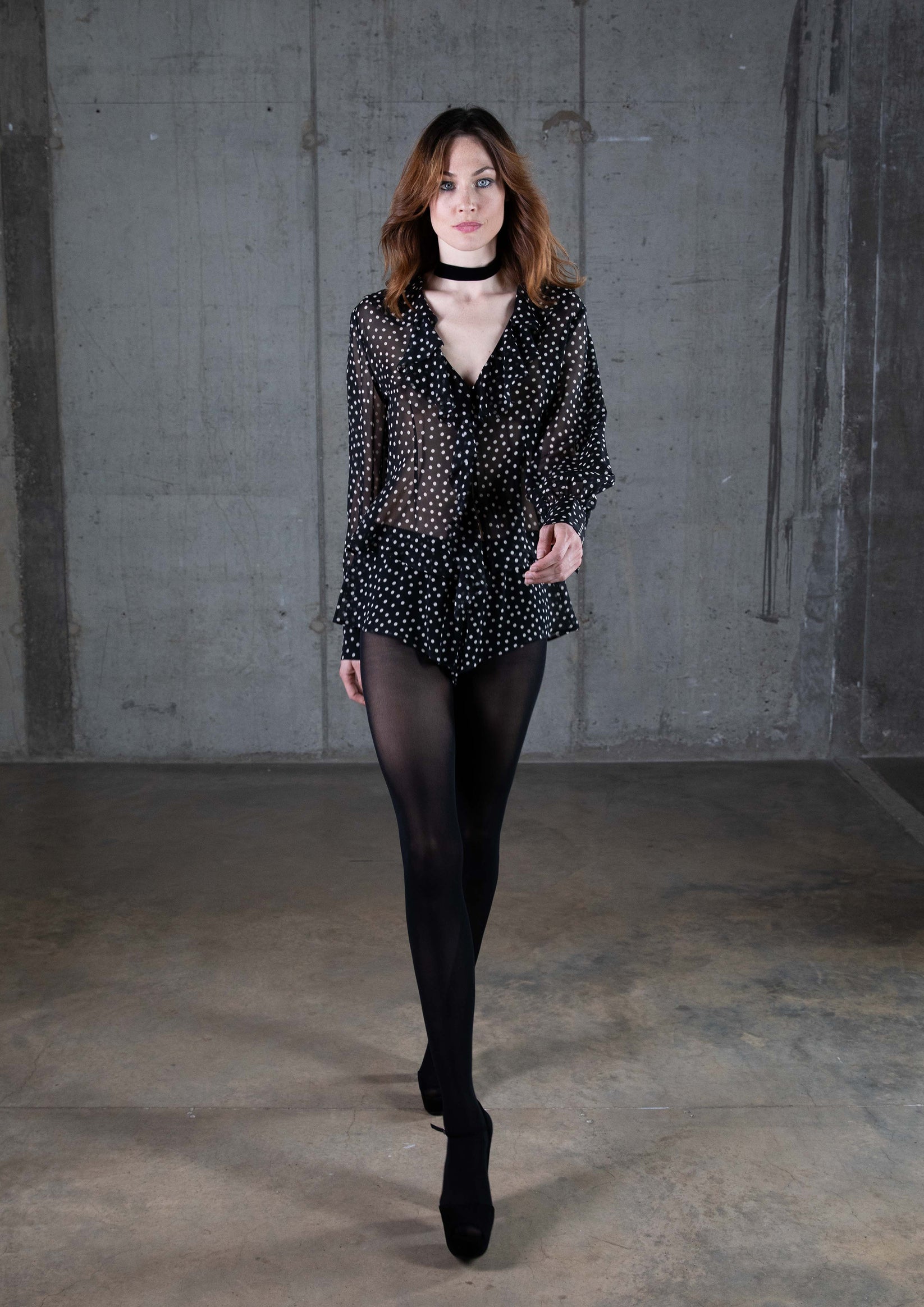 Kamilah - The Polka Dot Ruffle Blouse – Vespertine